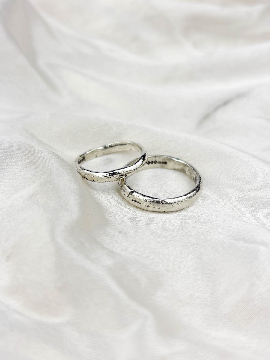 3mm Sand Cast D-Shaped Wedding Band – Handmade in Recycled Gold | 9ct ...